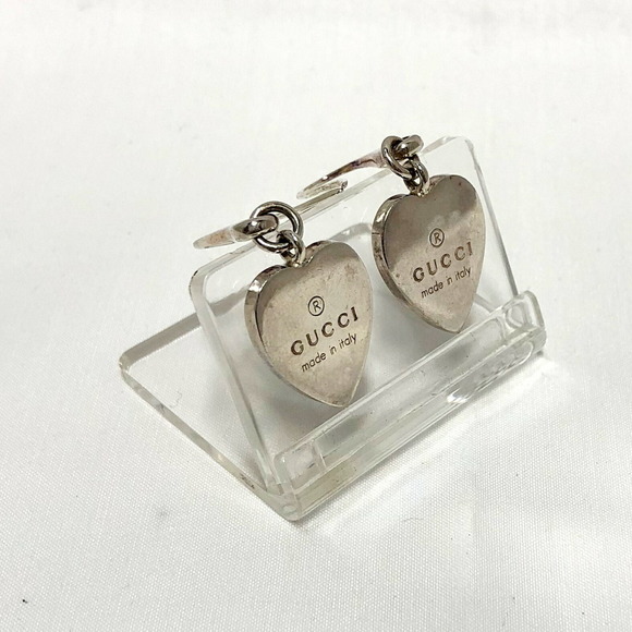 Gucci | Jewelry | Gucci Heart Earrings Trademark Heart Silver 925 ...